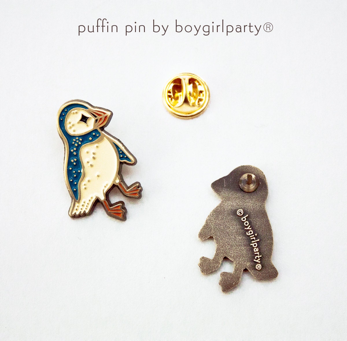 Kawaii Animal Enamel Pin — PUFFIN — Cute Pins — Animal Pins ...