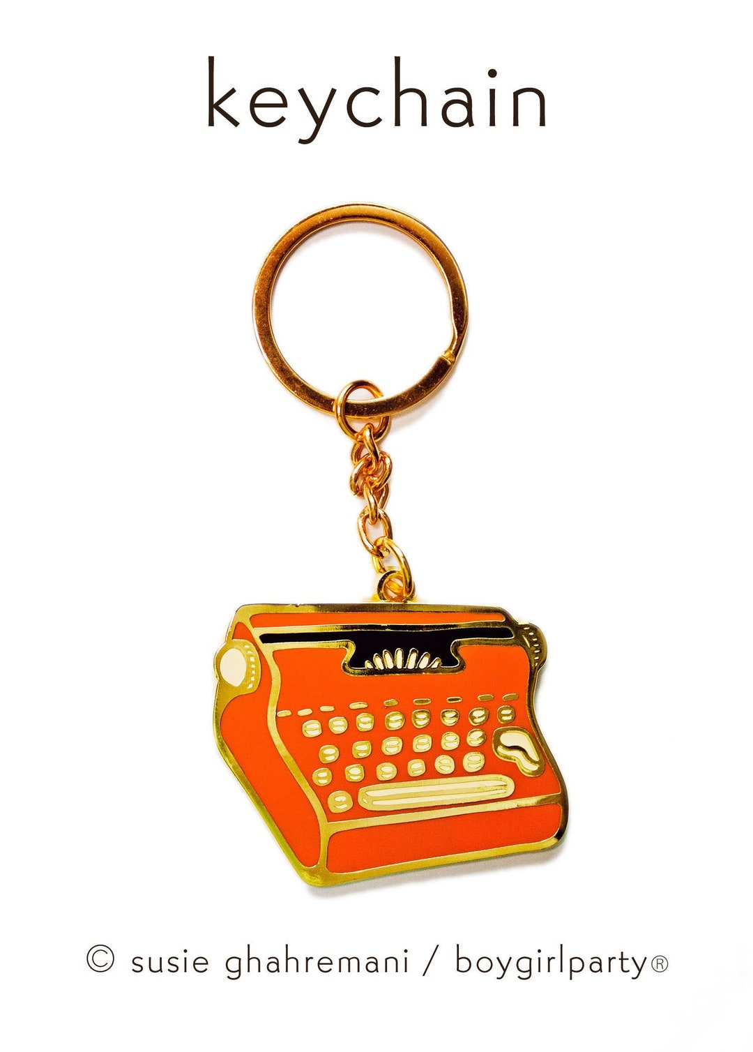 Type Writer Gifts — Teacher Keychains — Red Typewriter Key Chain ...