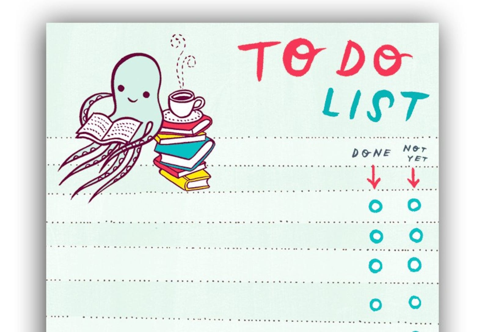 Literary Gifts — TO DO LIST Notepad for Teachers — Bookworm Planner ...