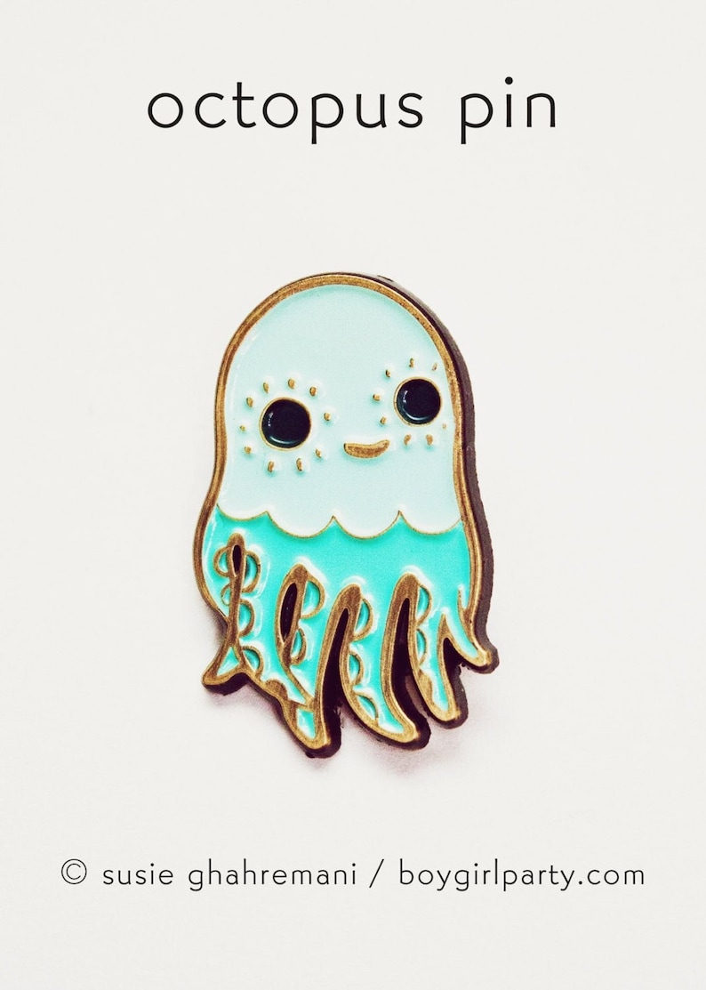 Cute Pins OCTOPUS Enamel Pin squid Jewelry kawaii Pins | Etsy