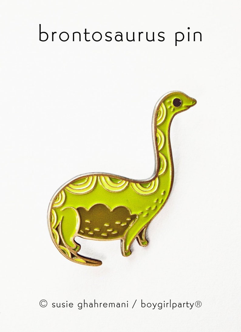 Cute Dinosaur ENAMEL PIN Chartreuse Soft Enamel Pins Loch | Etsy