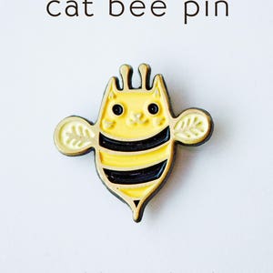Enamel Pin CAT BEE Cat Pin -- Bee Pins -- Honey Bee Brooch -- Bumble ...