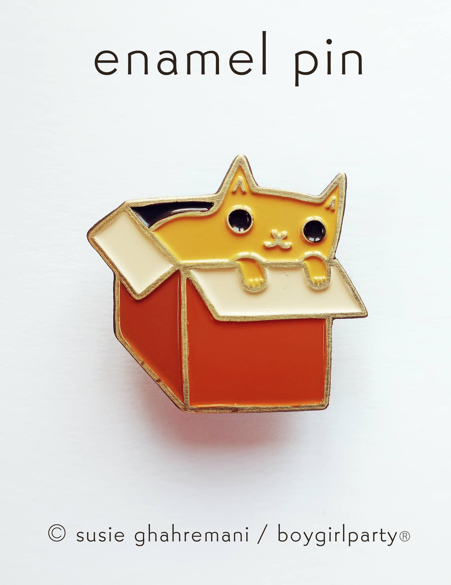 Cute Cat lover gift for her BOX CAT pin kawaii pin Funny | Etsy