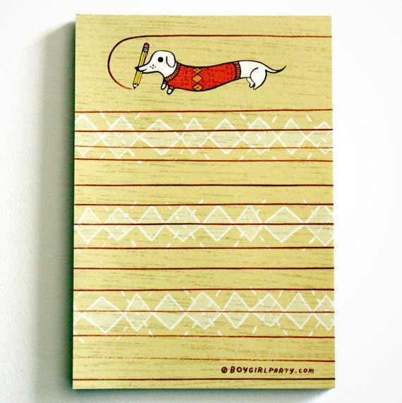 Paper & Party Supplies Notepads Mini Notepad cute wiener dog tear away ...