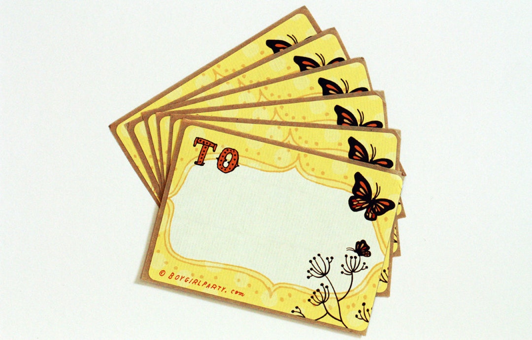 BUTTERFLY Sticker Labels Botanical Gift Tags Monarch Butterfly Art Gift ...