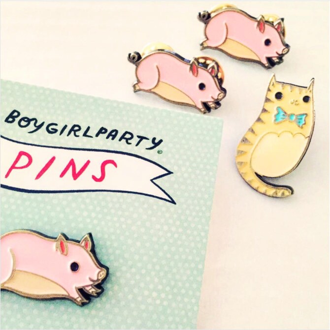 Enamel Pin PIG PIN Teacup Pig Enamel Pin Pink Pig Pins / - Etsy