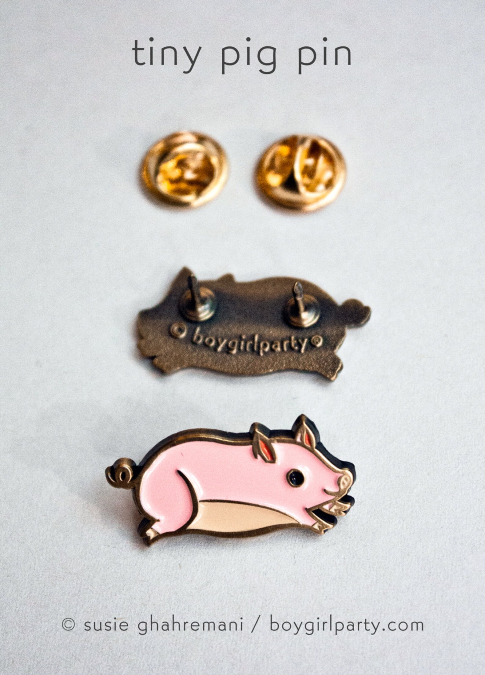Enamel Pin PIG PIN — Teacup Pig Enamel Pin -- Pink Pig Pins / Pig ...