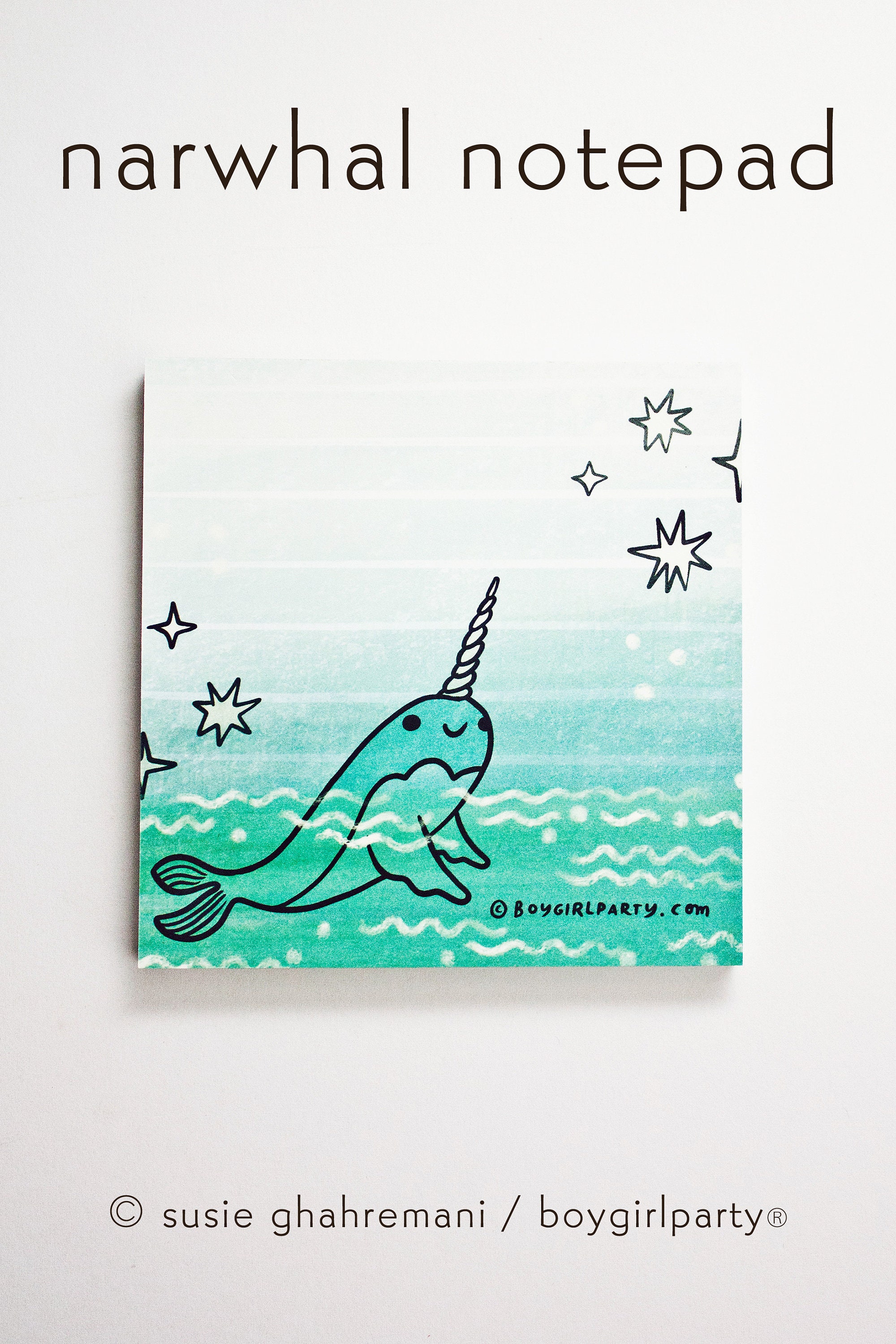 Kawaii Stationary — Narwhal Notepad — Eco Stationery — Aesthetic ...
