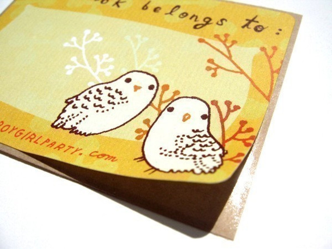 Bookplate Stickers ex Libris owl Book Labels for Teachers | Etsy