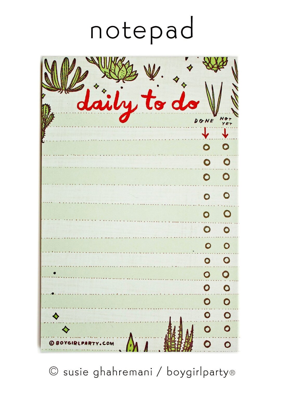 Plant Lover Gift – Daily to Do List Notepad – Cactus Lover Gift – Best ...