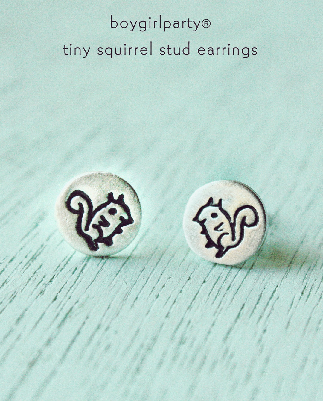Miniature Earrings tiny SQUIRREL EARRINGS Animal Stud - Etsy