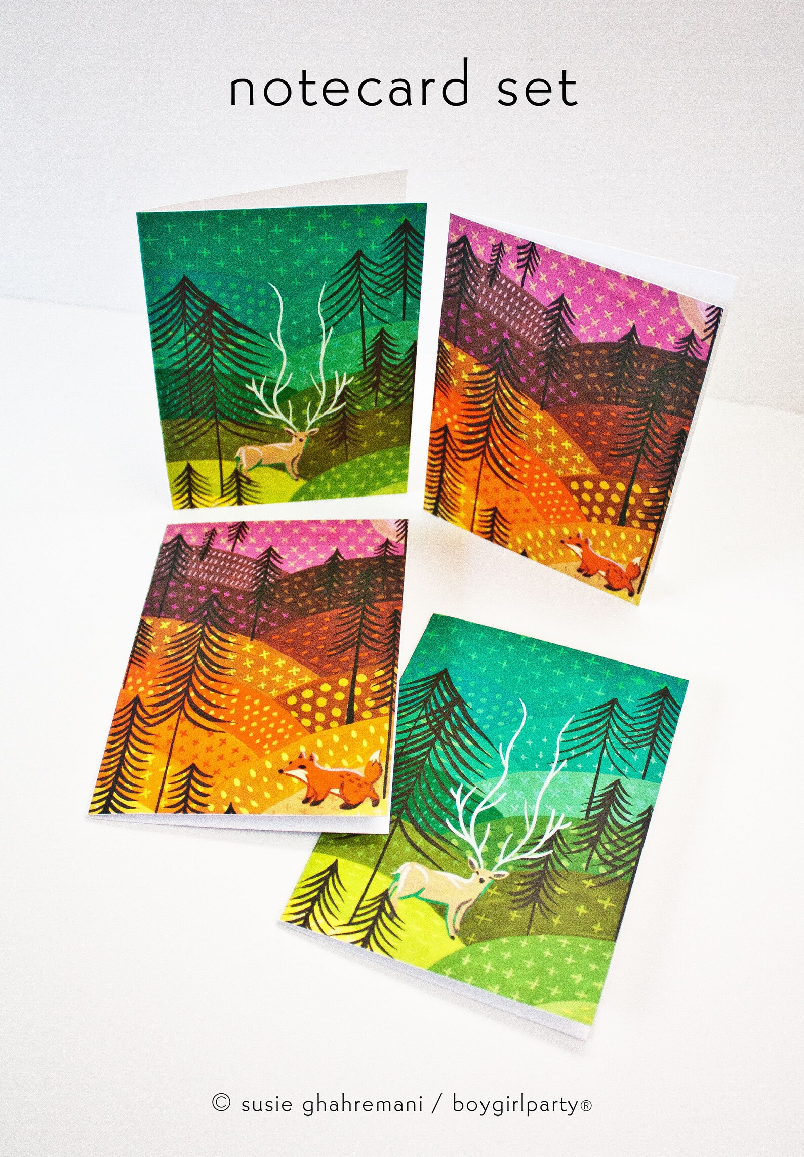 Illustrated Notecard Set blank Note Cards // Handmade Cards - Etsy