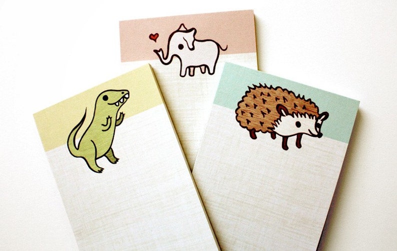 Cute Woodland Animal Notepad -- Kawaii Illustrated Note Pad ...