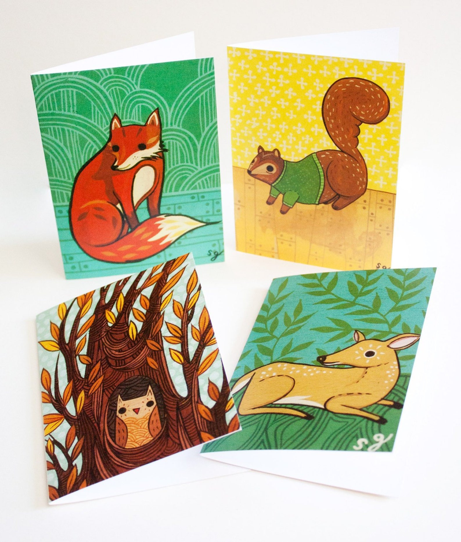FOREST ANIMAL Cards — Blank Notecards — Wildlife Stationery — Susie ...