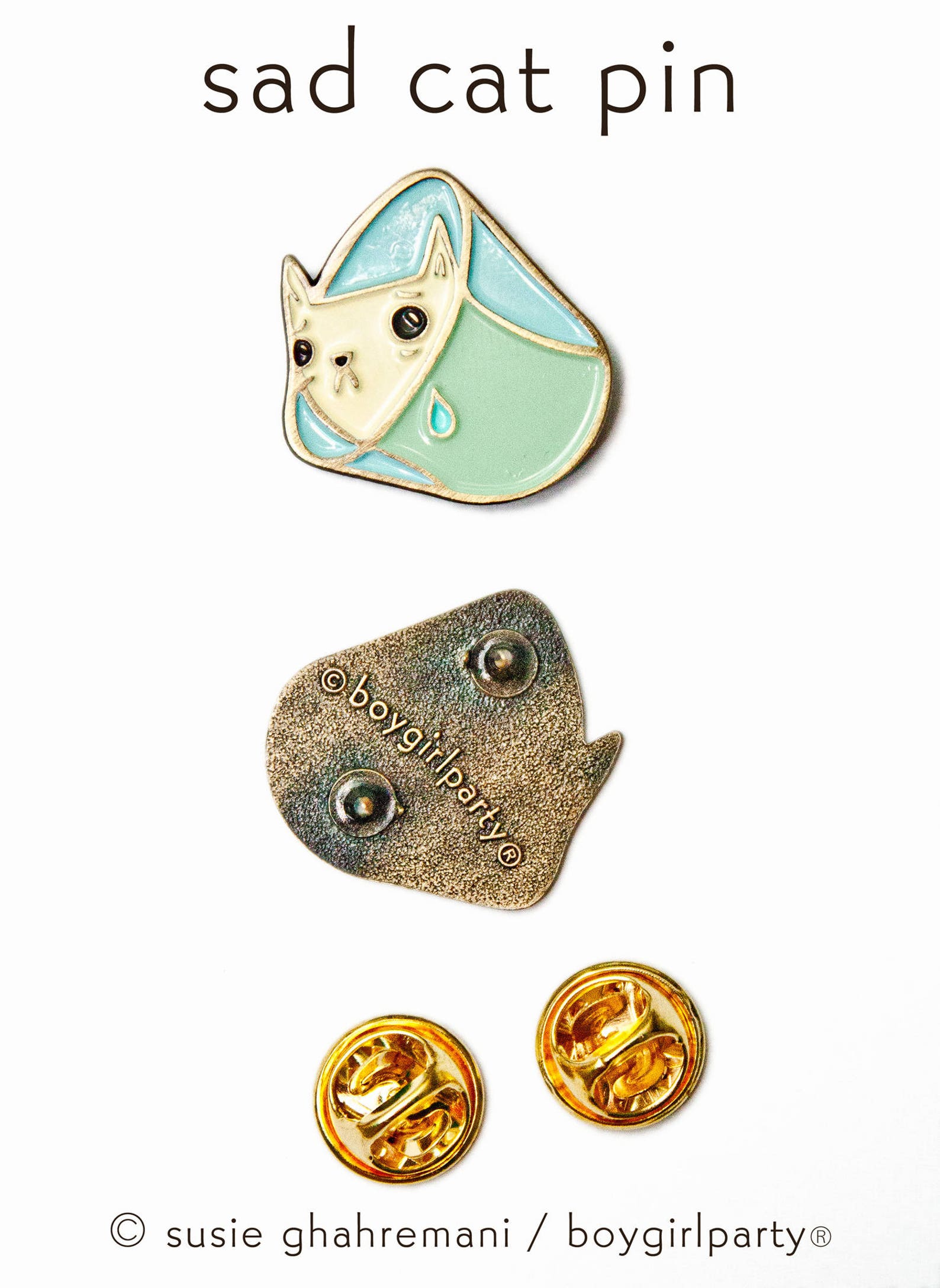 SAD CAT Pin — Cat Cone Collar Pin -- Veterinarian Gift -- Sad Cats ...