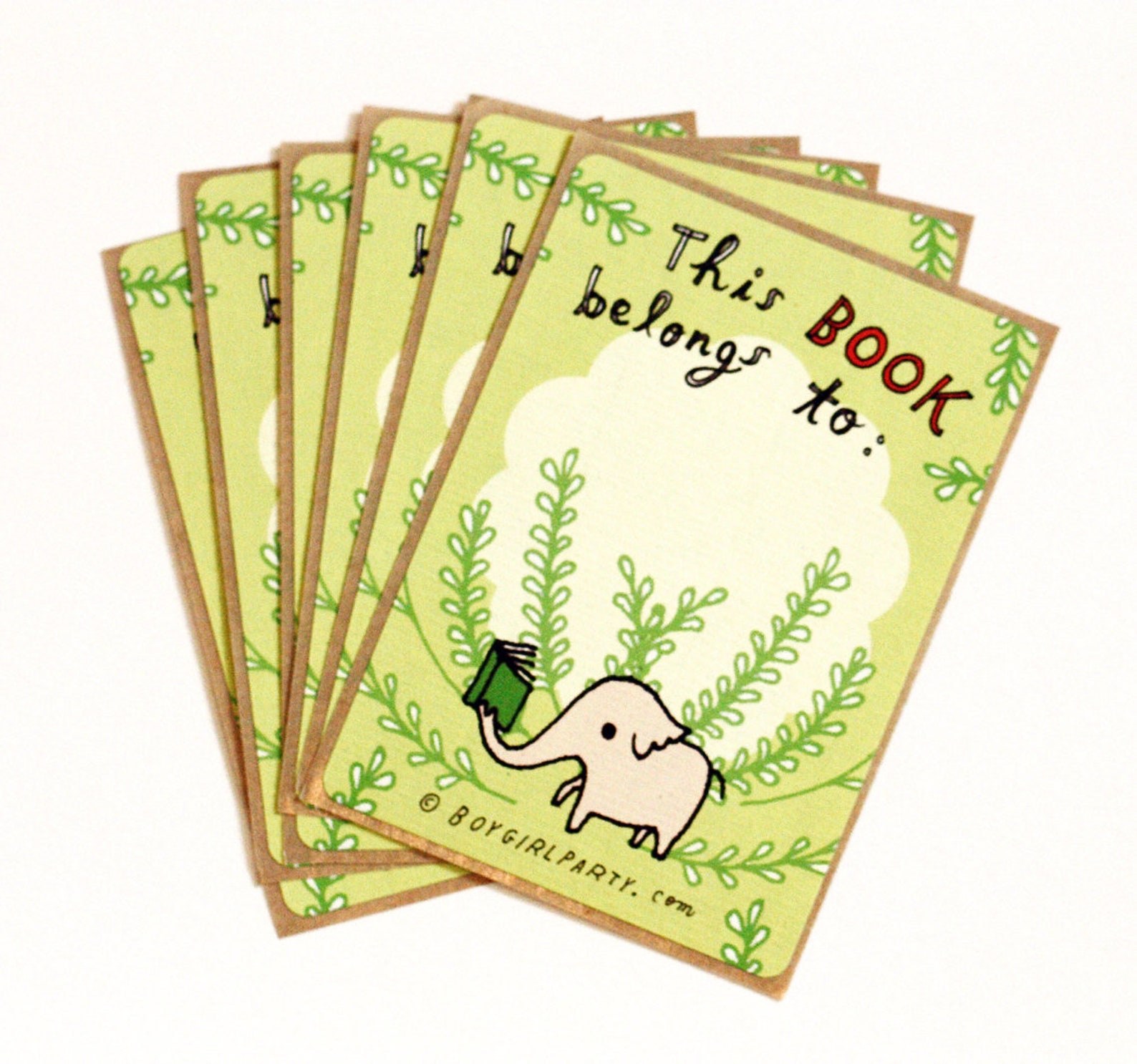 This Book Belongs to STICKERS Elephant Bookplates Ex - Etsy