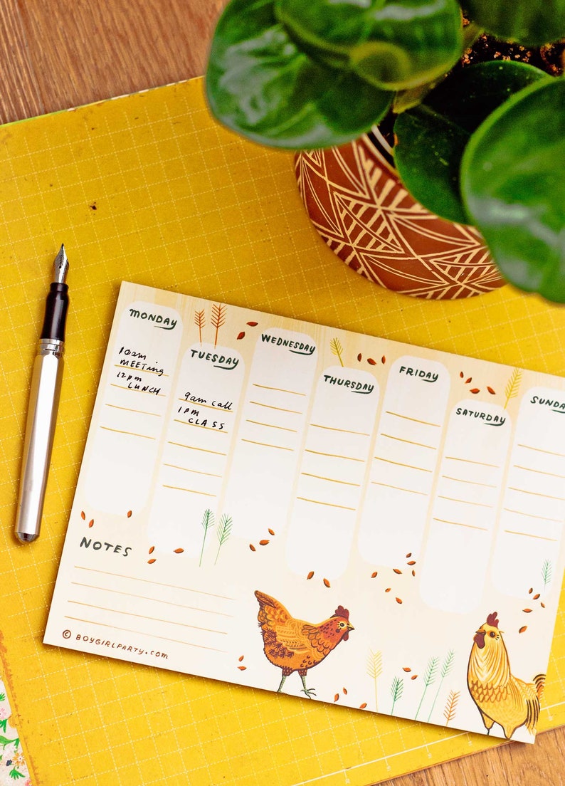 Illustrated Planner – 2025 Planner Pad – Weekly Planners Weekly ...