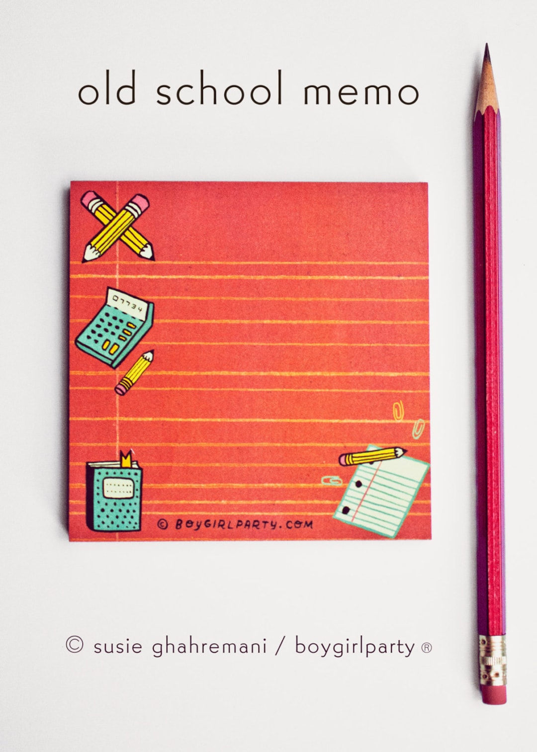 Back to School Gift — Red Calculator NOTEPAD — Math Teacher Gift — Mid ...