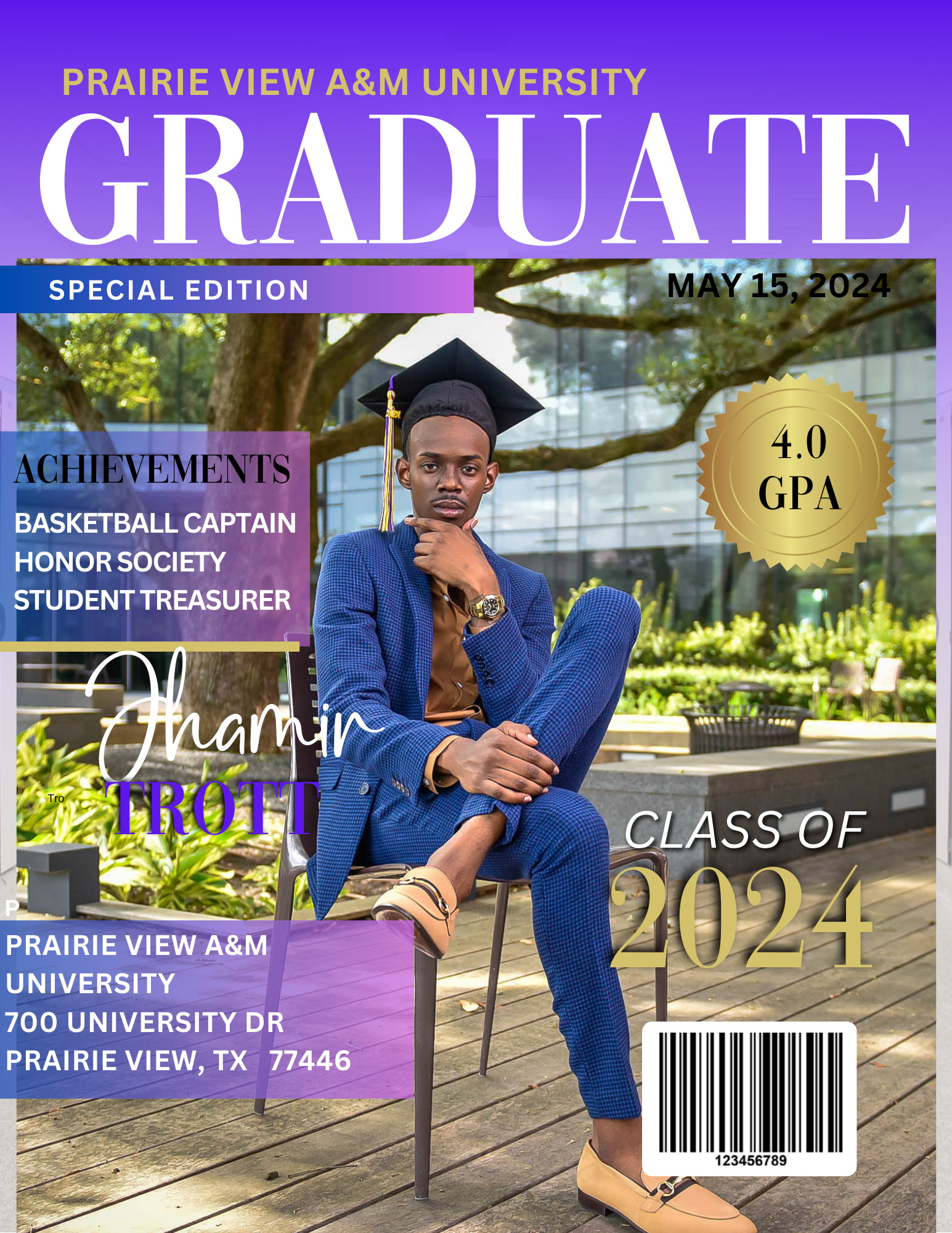 Grad Magazine Cover Template, Magazine Template, Invitation - Etsy