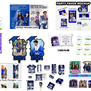 Graduation Bundle, Graduation Digital Templates, Grad Mockups, Canva ...