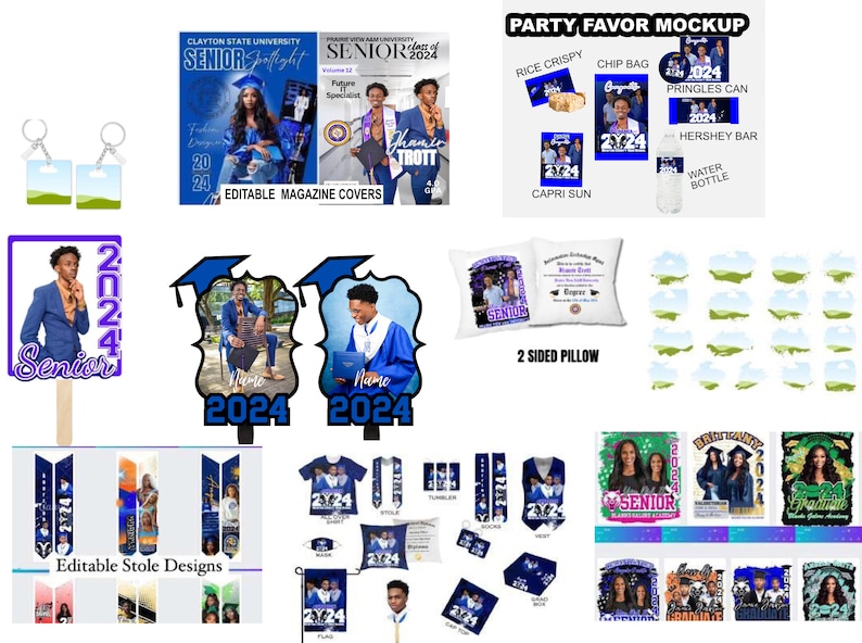 Graduation Bundle, Graduation Digital Templates, Grad Mockups, Canva ...