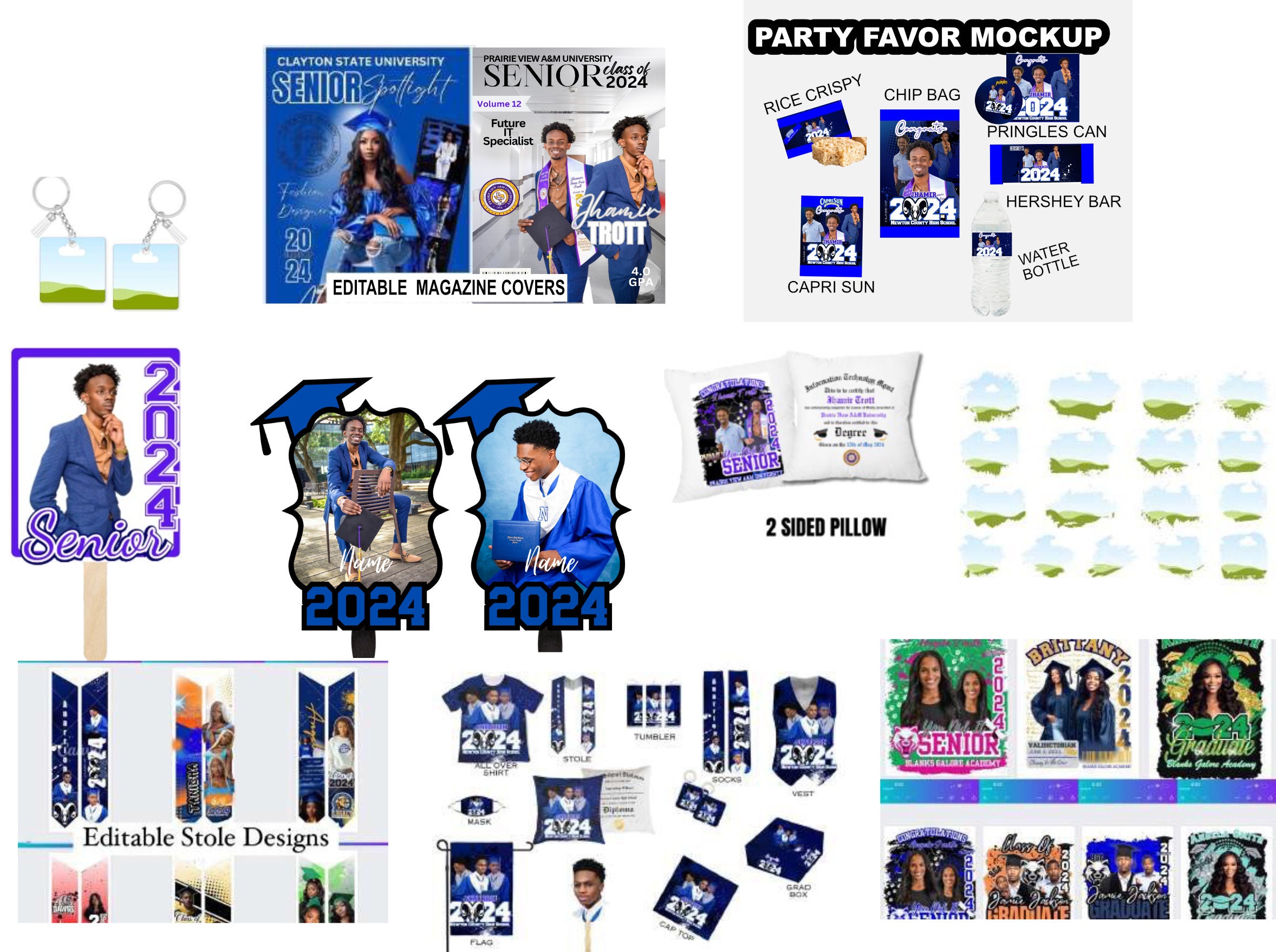 Graduation Bundle, Graduation Digital Templates, Grad Mockups, Canva ...