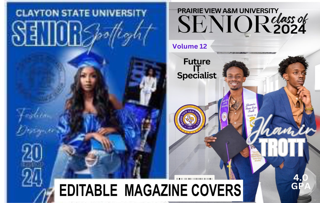 Graduation Magazine Cover Templates, Grad Invitation, Magazine Cover - Etsy