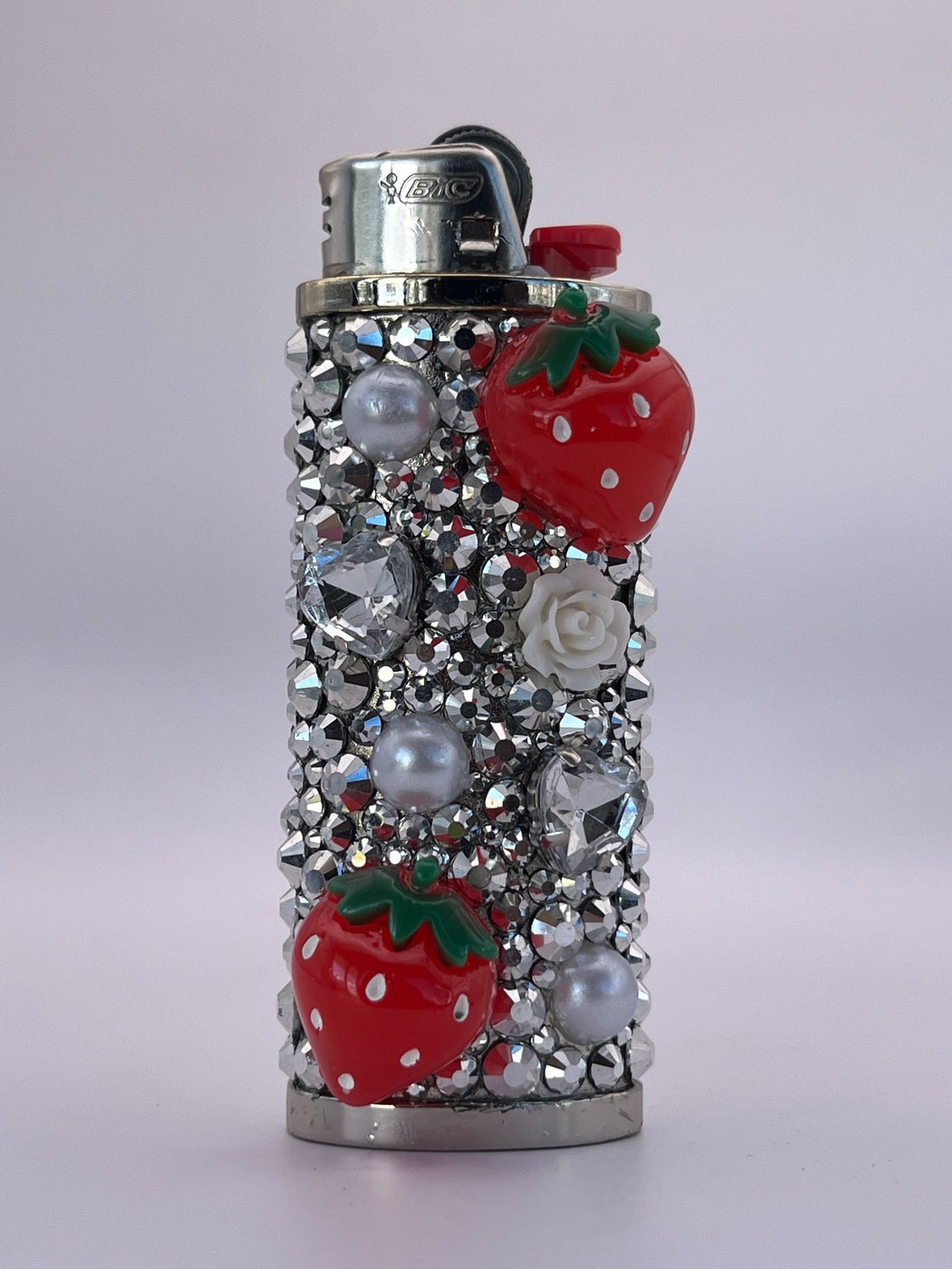 Bedazzled Lighter Case, Y2k Aesthetic. Strawberry Bedazzled Lighter ...