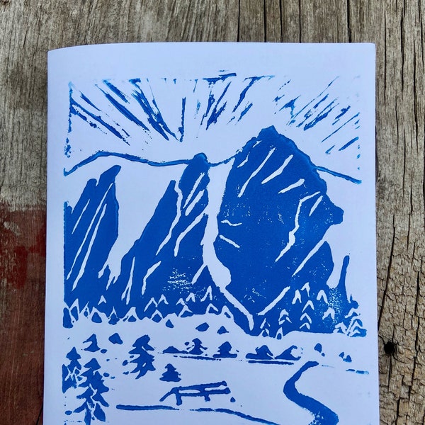 Mountain Linocut - Etsy