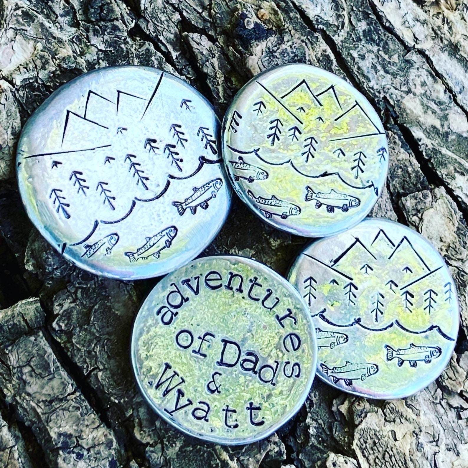 Custom Coin - Fishing Mountain/ Personalize Pocket Token Gift Idea ...