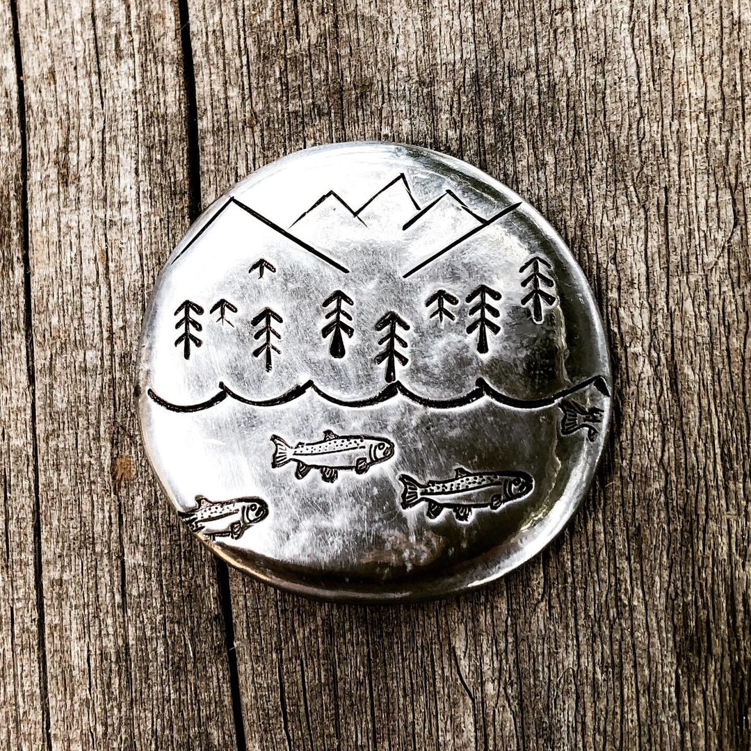 Custom Coin - Fishing Mountain/ Personalize Pocket Token Gift Idea ...