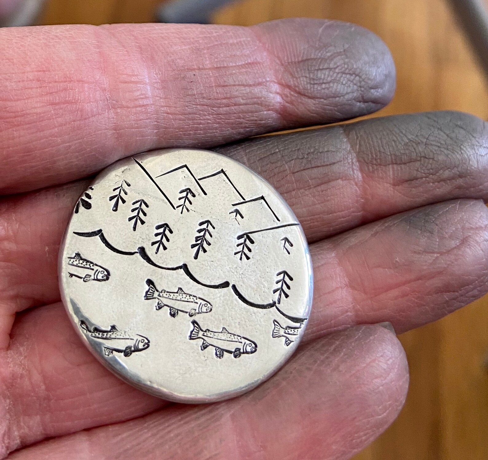 Custom Coin - Fishing Mountain/ Personalize Pocket Token Gift Idea ...
