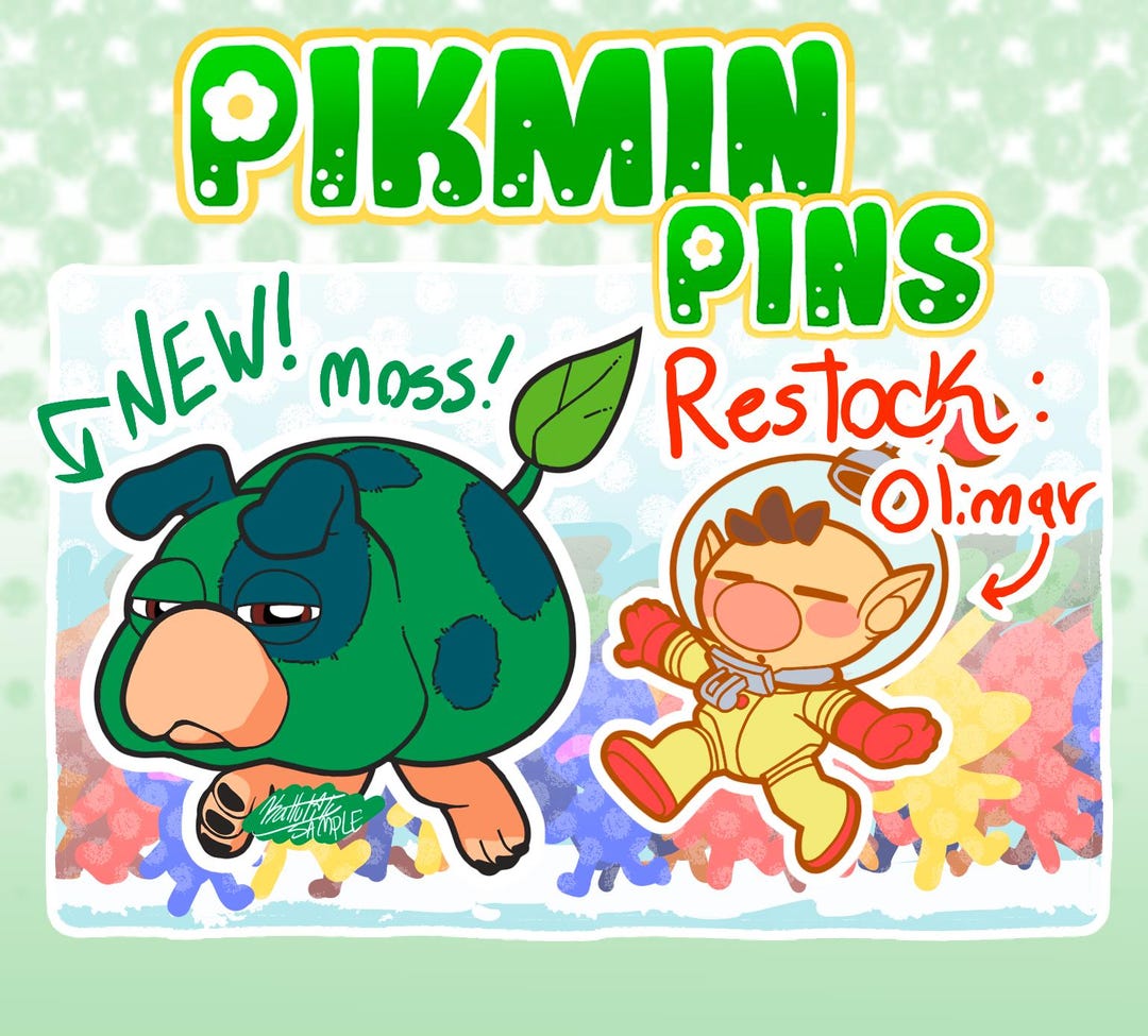 PRE ORDERS: PIMIN Enamel Pins Moss and Olimar Pin Restock - Etsy