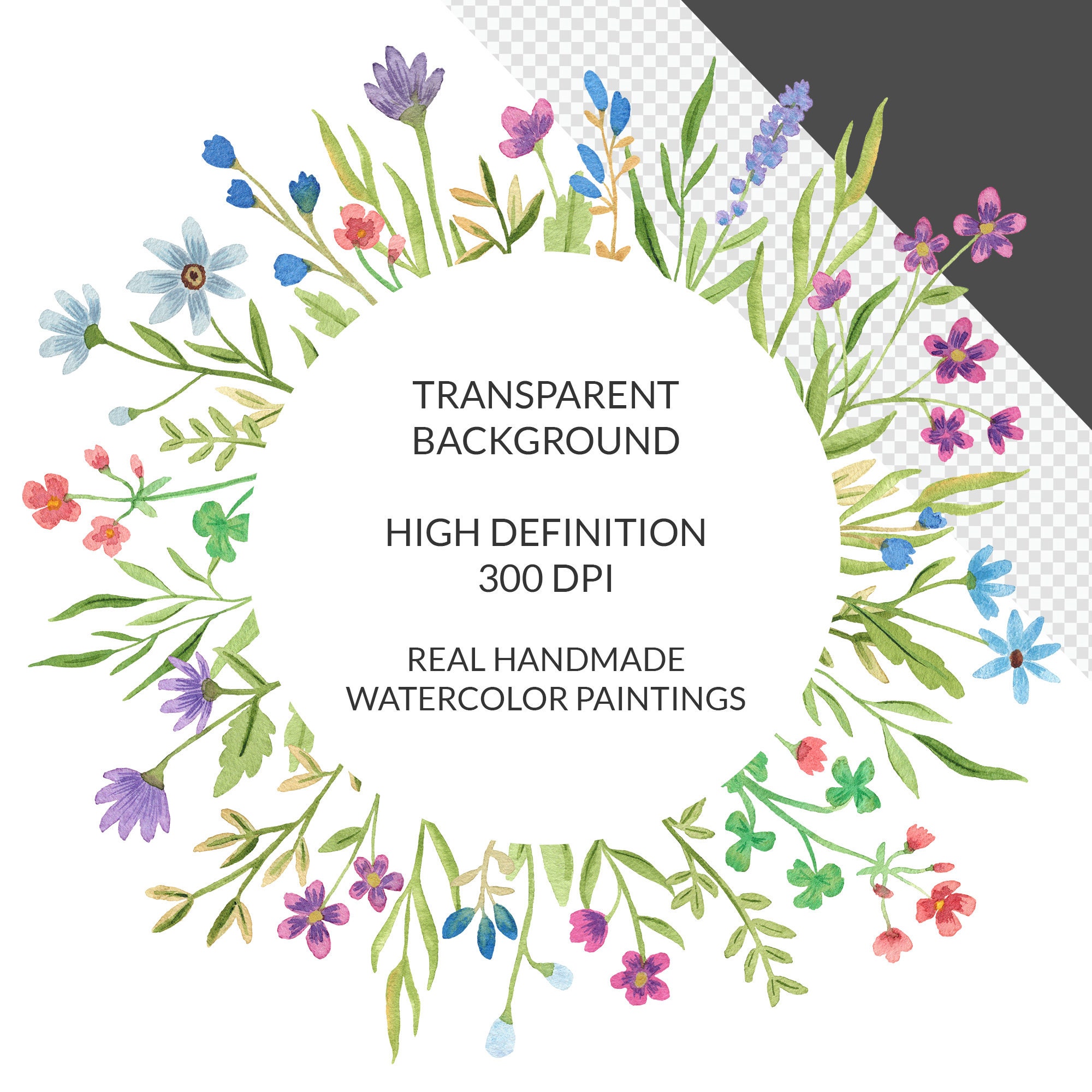 Floral Circle Frame PNG Wild Flower Frame Clipart Floral Wreath Border ...