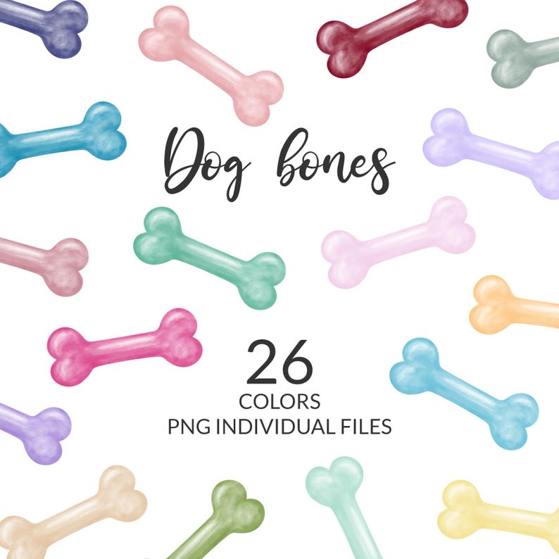 26 Dog Bone PNG Clipart, Dog Bone Shape, Digital Watercolor Dog Bone ...