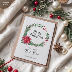 Poinsettia Wreath PNG, Winter Floral and Berries Circle Frame Clipart ...