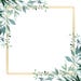 Greenery Square Border Clipart Gold Frame PNG, Green Leaves Watercolor ...
