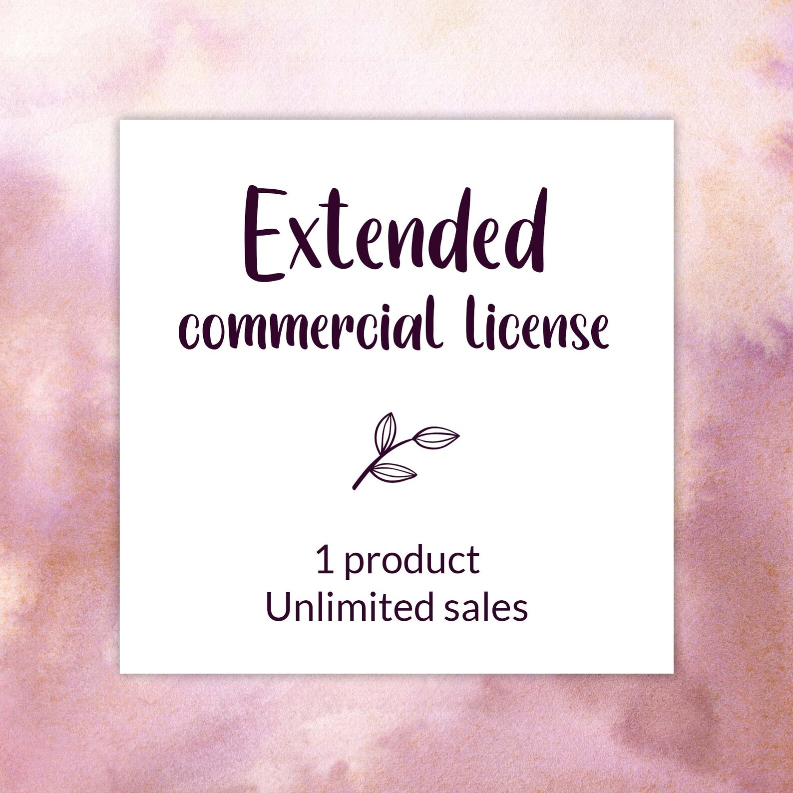 Extended Commercial License | Single Product (cliparts Only ...