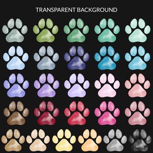 26 Paw Prints PNG Clipart, Dog & Cat Paw Print, Digital Watercolor Paw ...
