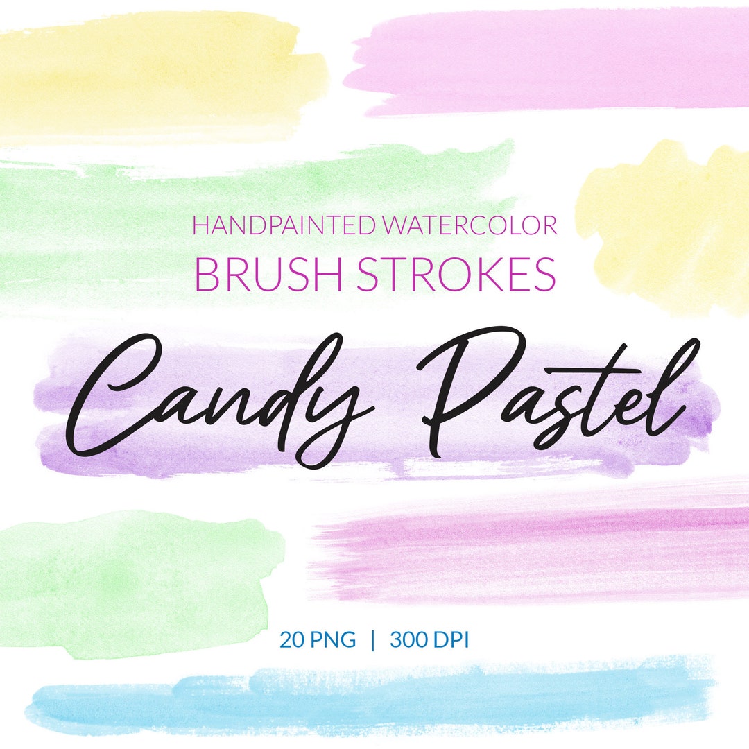 Watercolor Pastel Rainbow Brush Strokes Clipart | 20 Transparent Png ...