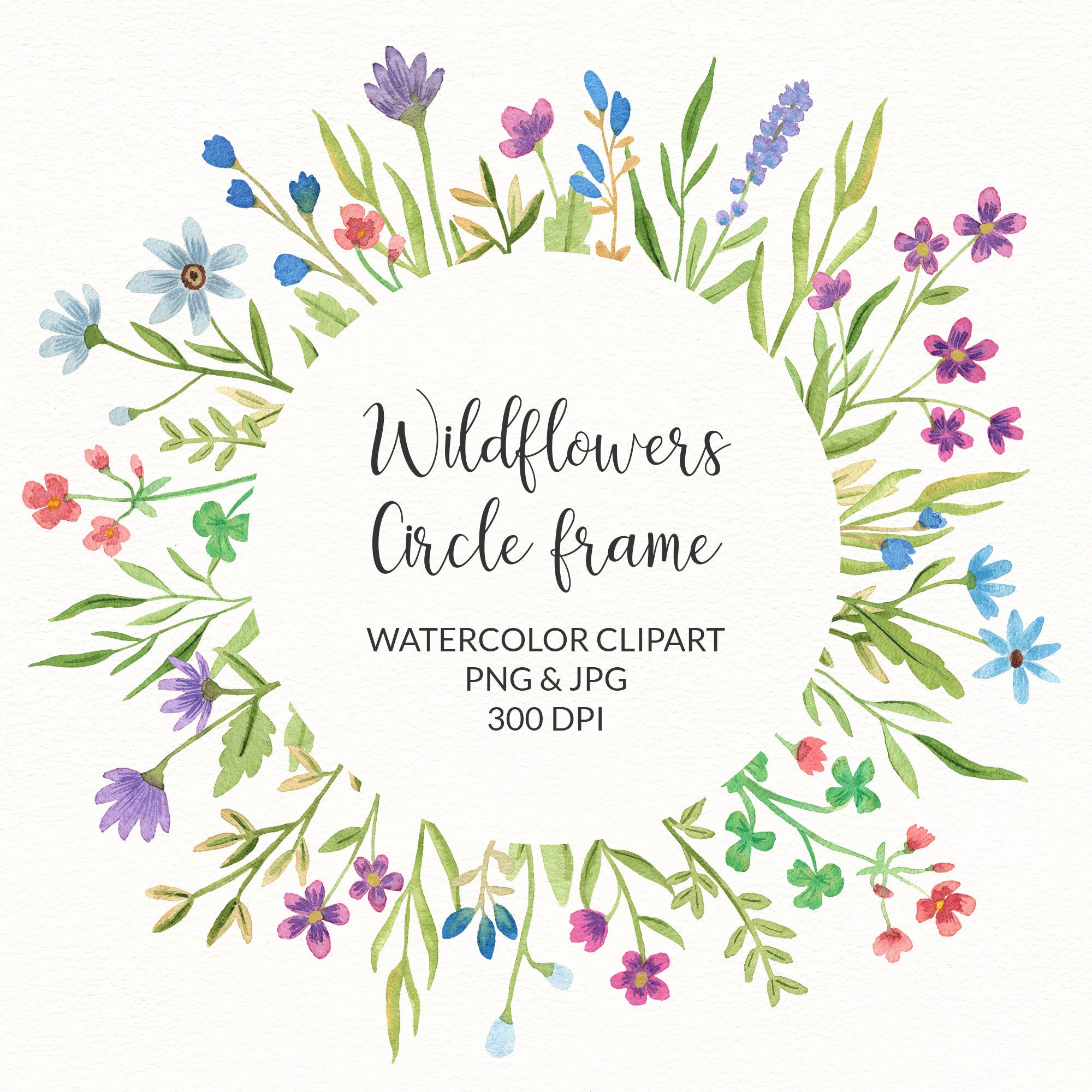 Floral Circle Frame PNG Wild Flower Frame Clipart Floral Wreath Border ...