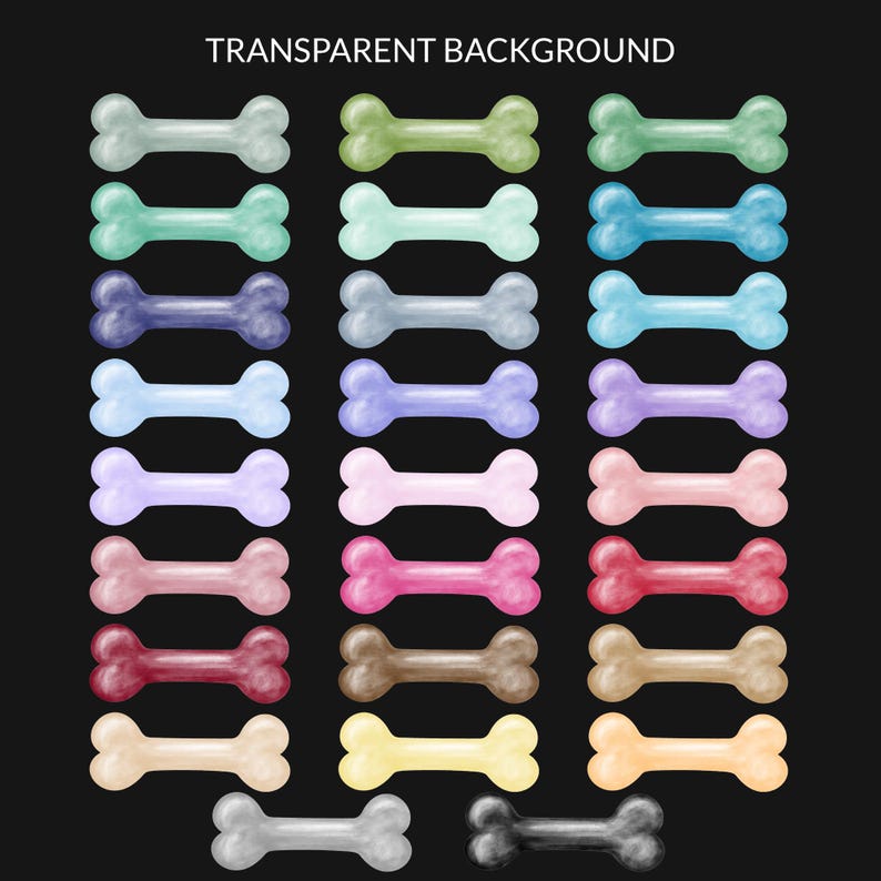 26 Dog Bone PNG Clipart, Dog Bone Shape, Digital Watercolor Dog Bone ...