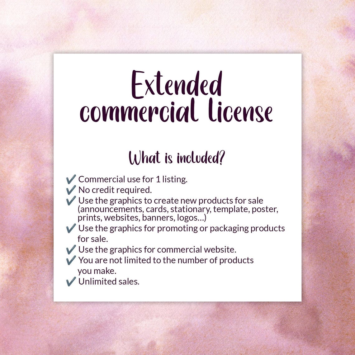 Extended Commercial License | Single Product | Commercial Use - Etsy