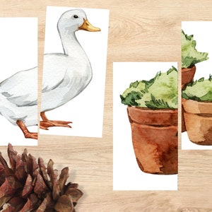 Farm Themed Matching Puzzle Printable, Montessori Learning, Preschool ...