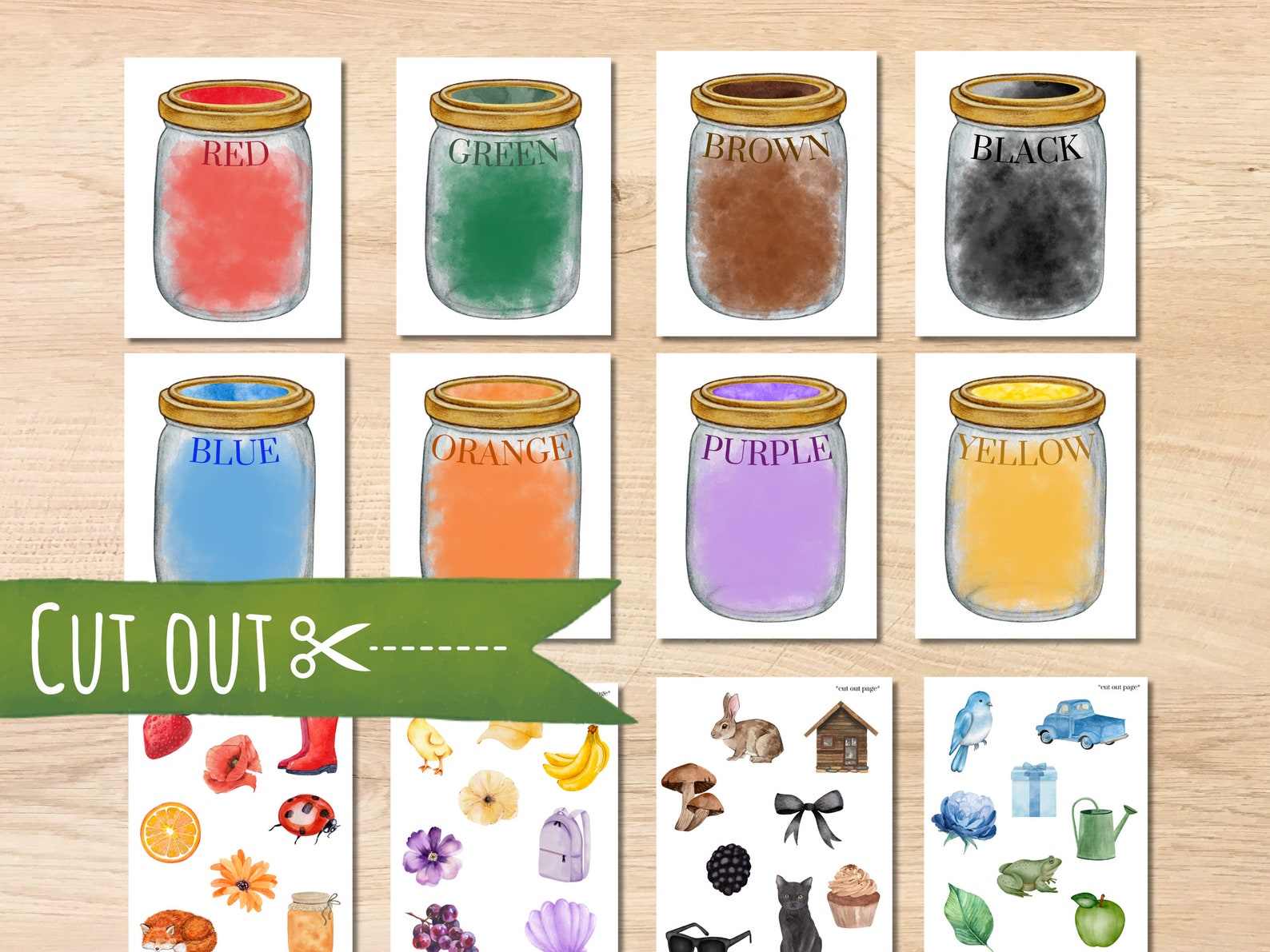 Color Matching Activity, Color Learning, Toddler Busy Book Printable ...