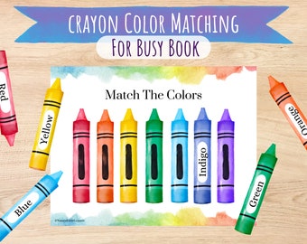 Color Matching Game, Busy Book Printable, Educational Activity ...