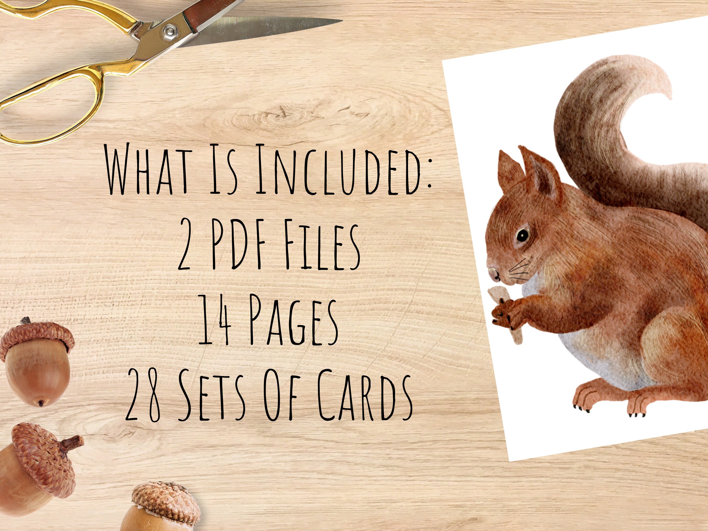 Forest Theme Matching Cards, Montessori Materials Printable, Natural ...