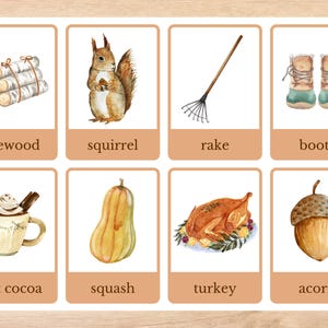 Autumn Vocabulary Cards, Fall Words, Seasonal Activity, Printable ...