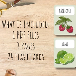 Fruit Identification Flash Cards, Montessori Cards, Nomenclature, Pdf ...