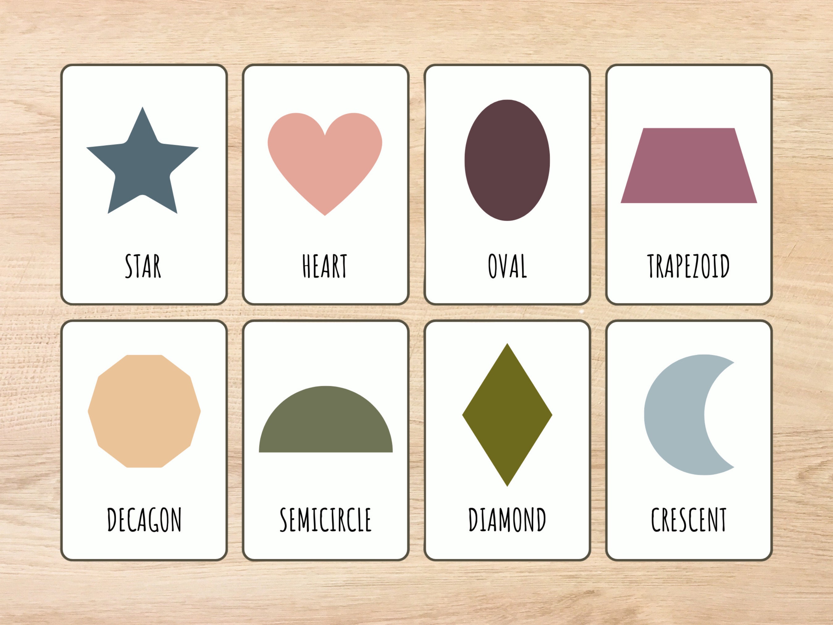 Shape Flashcards, Geometric Shapes, Preschool Printables, Homeschool ...